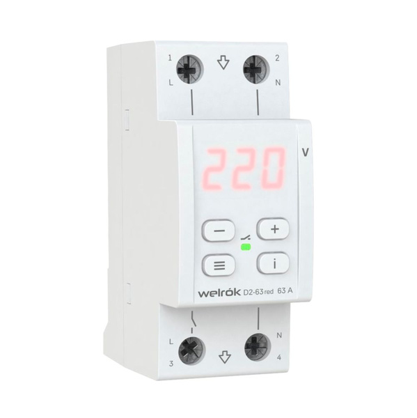 Реле напряжения 63А 220В WELROK D2-63 red - купить по выгодной цене в интернет-магазине OZON ...