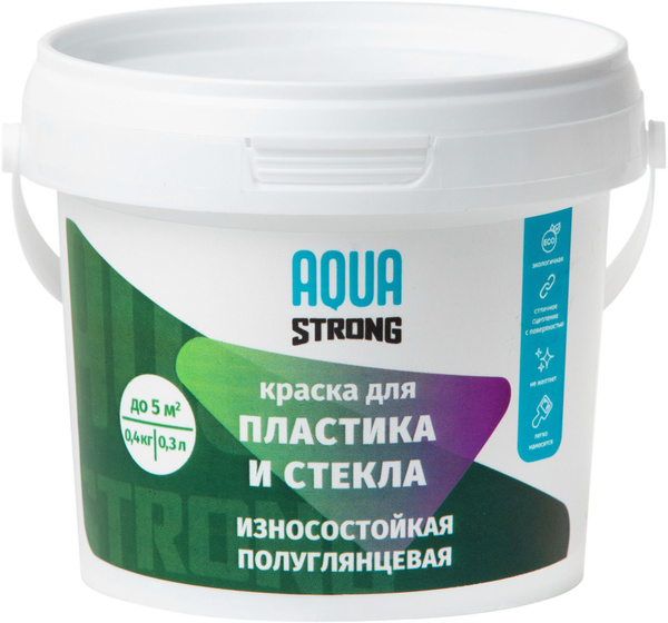 Эмаль Aquastrong По стеклу и пластику, Акриловая, Акриловая дисперсия ...