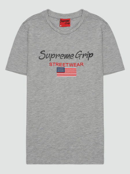 Футболка Supreme Grip, размер 44, цвет серый, 100% хлопок - купить по ...