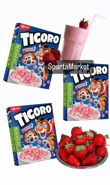Шарики Увелка TIGORO с клубнично-йогуртовым вкусом, глазированные ...