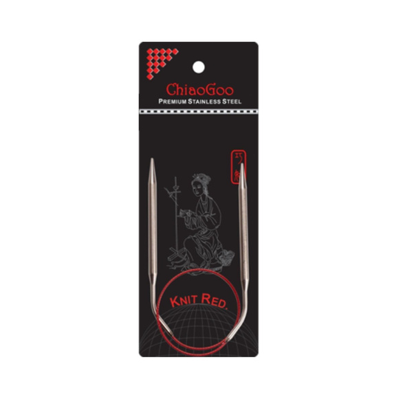 ChiaoGoo Чиагу спицы металлические Knit red 100 см круговые, 4.5 мм ...