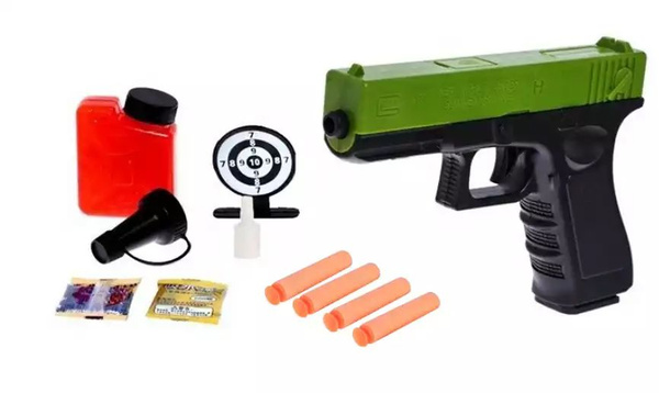 Игрушечное оружие Пистолет механический Glock 2в1 с мягкими и гелевыми ...