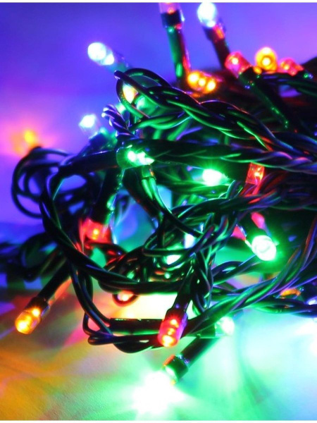 Разноцветная RGB гирлянда, 50 светодиодов, 6.5м, 8 режимов - купить по ...