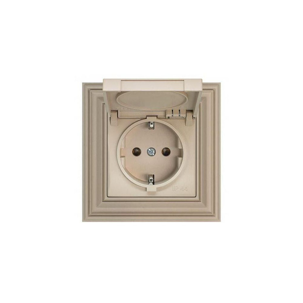 Розетка 2P+E Liregus Retro с крышкой кремовый омбре 29-123 - купить по ...