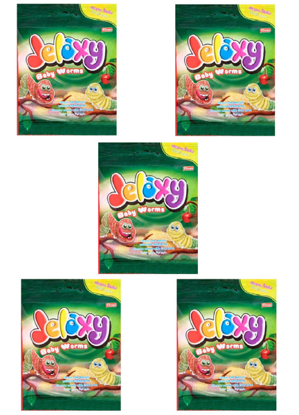 Мармелад жевательный Jelaxy Baby Worms 5 уп по 80 гр - купить с ...