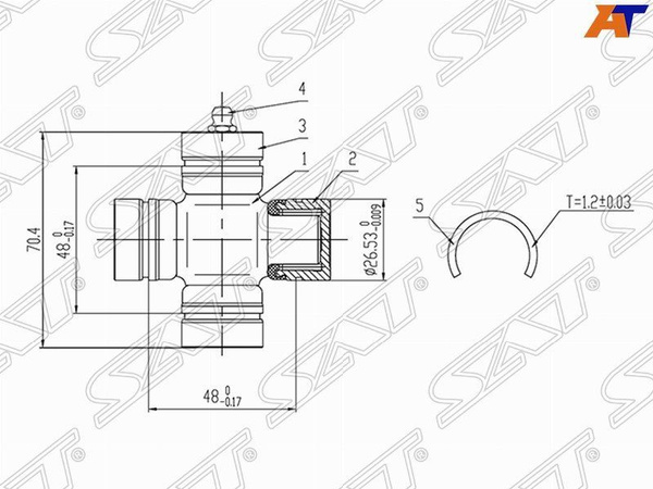 Крестовина карданного вала для HYUNDAI TUCSON 2004-2010/KIA SPORTAGE ...