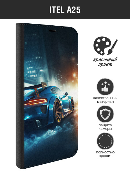 Чехол-книжка для Itel A25 / Ител А25 DF itFlip-04 (black) Art2059 ...