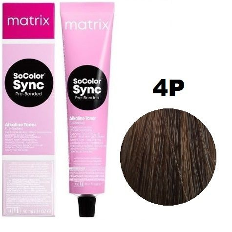 Matrix Color Sync Крем-краска для волос 4P шатен жемчужный 90мл ...