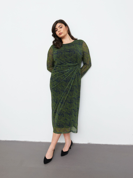 Платье Женский SAMOON by GERRY WEBER зеленый Повседневный Длинный ...