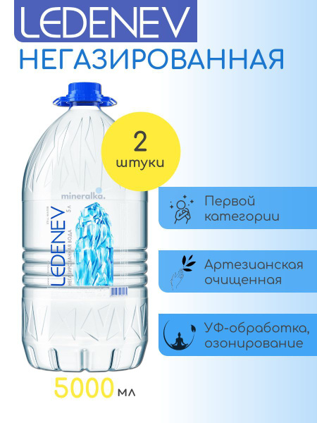 Вода питьевая Леденёв / Ledenev негазированная, ПЭТ 5 л (2 штук) купить на OZON по низкой цене ...