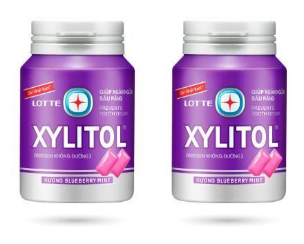 Жевательная резинка без сахара LOTTE Xylitol "Blueberry Mint" черника и ...