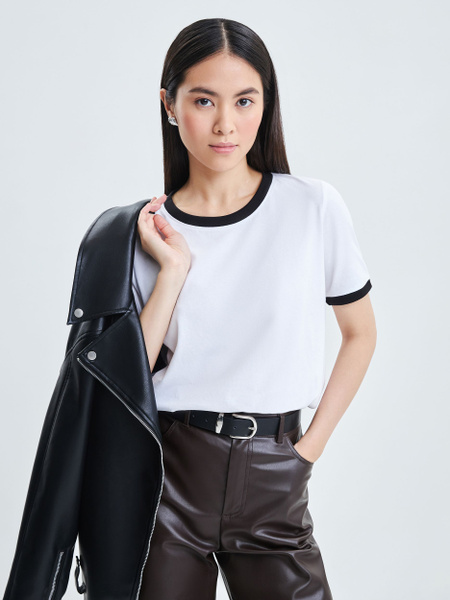 Футболка Zarina, размер 52, цвет белый, 100% хлопок - купить по выгодной цене в интернет ...