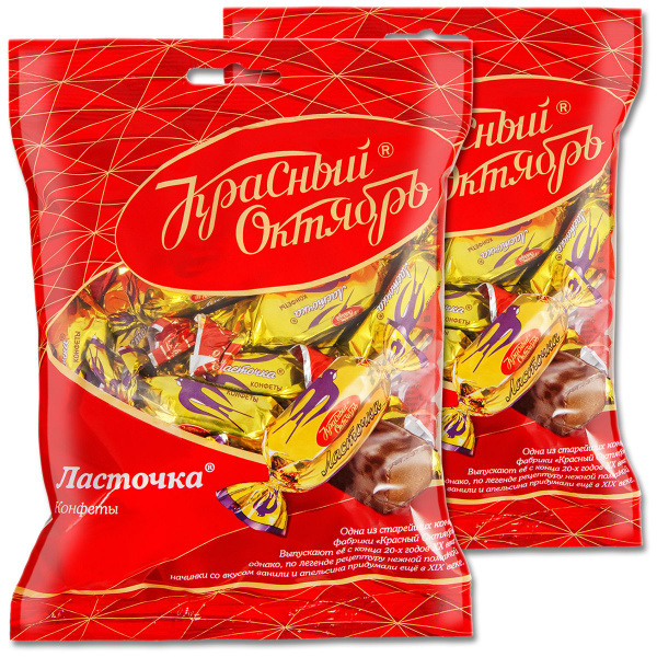 Конфеты шоколадные Красный октябрь "Ласточка", 250 г, 2 уп. купить на ...