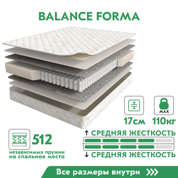Матрас ASKONA Forma серия Balance, Независимые пружины, 90 - купить по ...