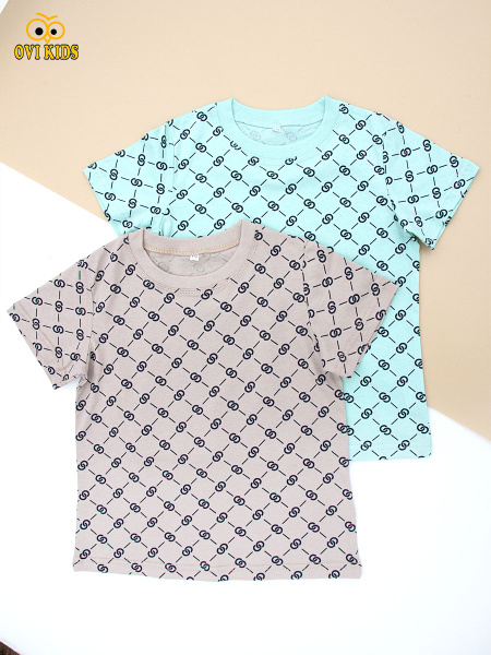 Футболка Ovi KIds, размер 98, цвет светло-коричневый, бирюзовый, 100% ...