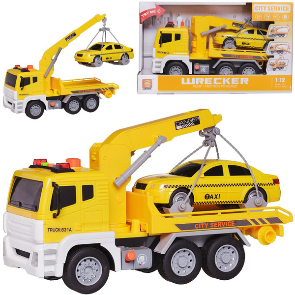 Набор машин Junfa Эвакуатор с машиной такси 1:12 фрикционный свет звук - купить с доставкой по ...