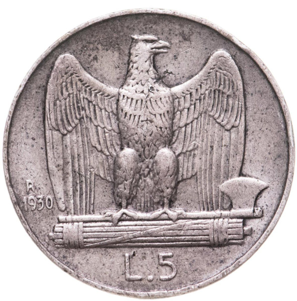 Италия 5 лир 1930, Серебро 835, в сохранности XF - купить в интернет-магазине OZON с быстрой ...