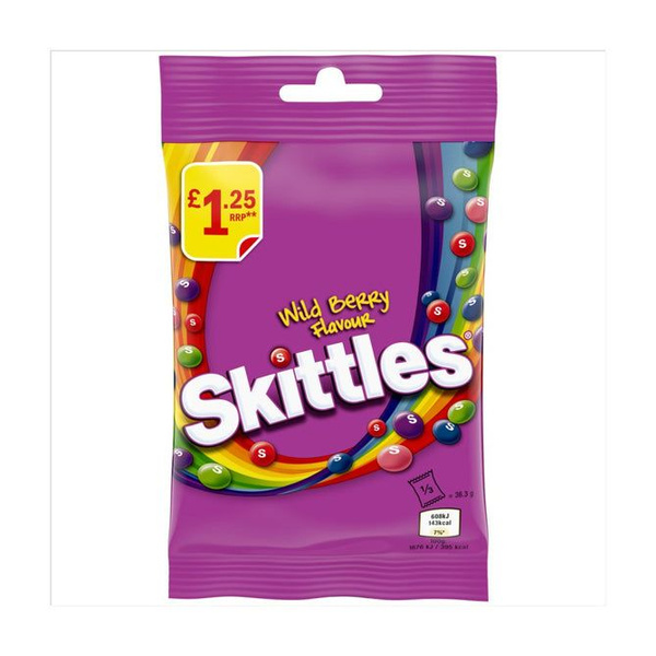 Skittles Wild Berry Flavour, Скитлс Лесные ягоды, драже 109 гр - купить ...