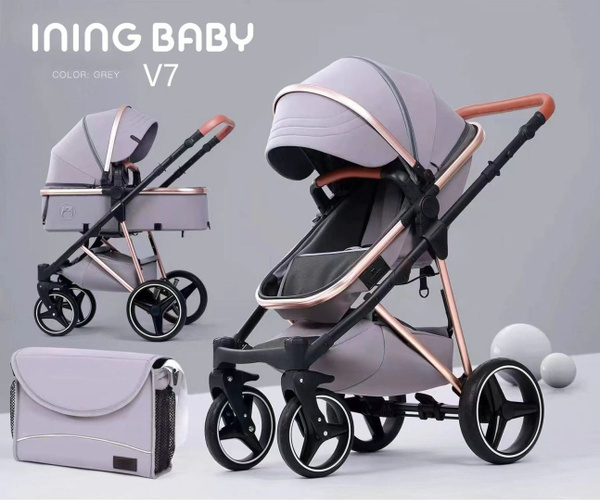 Коляска универсальная 2 в 1 Ining baby V7 Grey, серый - купить с ...