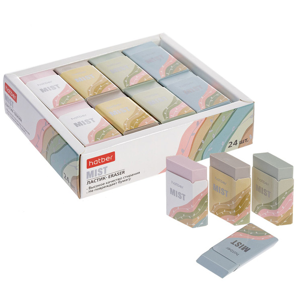 Ластик Hatber Mist 24шт. в картонной Дисплей-витрине - купить с доставкой по выгодным ценам в ...