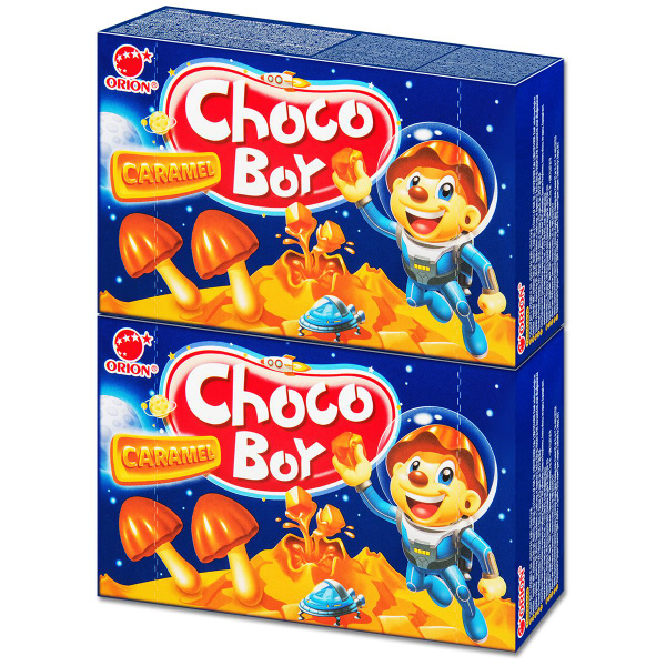 Печенье грибочки шоколадные ORION "Choco Boy" Caramel, карамель, 45 г ...