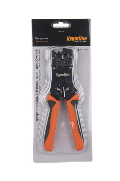 "Обжимные клещи (кримпер) Hyperline для обжима RJ-45, RJ-12, RJ-11 ...