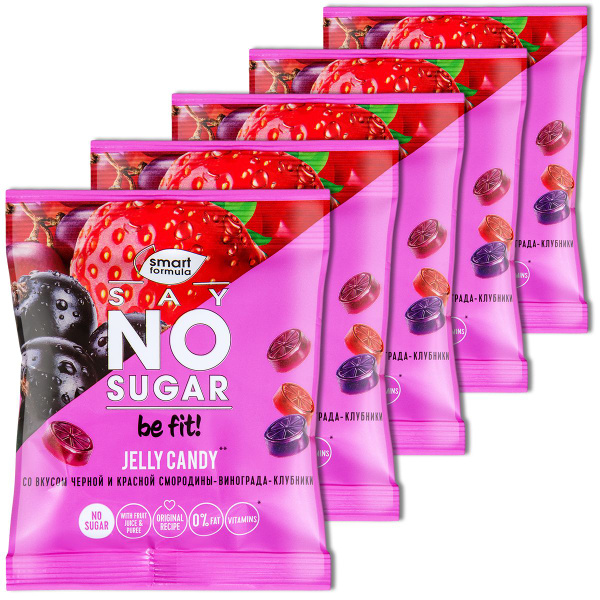 Жевательный мармелад Smart Formula Ягодные вкусы , без сахара, 70 г, 5 ...