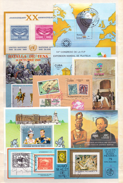 Набор почтовых блоков разных стран. 1965-1994 годы. Разное. Филгашение. Набор 10 блоков. купить ...