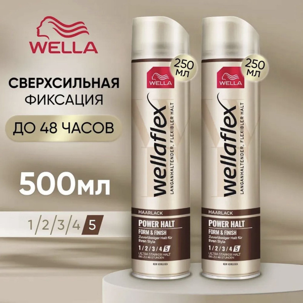 Лак для волос антистатик WELLA Wellaflex Power Halt сверхсильной ...