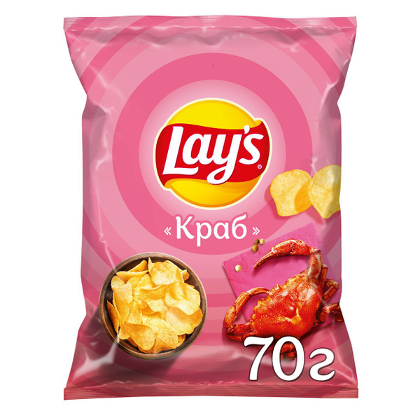 Чипсы Lay's Краб, 70г, 5 шт. - купить с доставкой по выгодным ценам в интернет-магазине OZON ...
