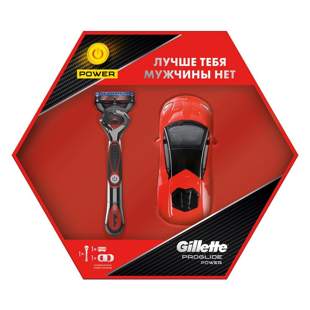 Gillette Подарочный набор Proglide Power Red с моделью гоночного ...