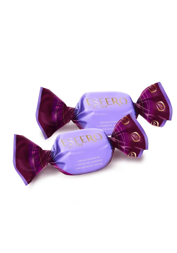 Характеристики Конфеты ESFERO Luxe с арахисом, изюмом и воздушным рисом ...