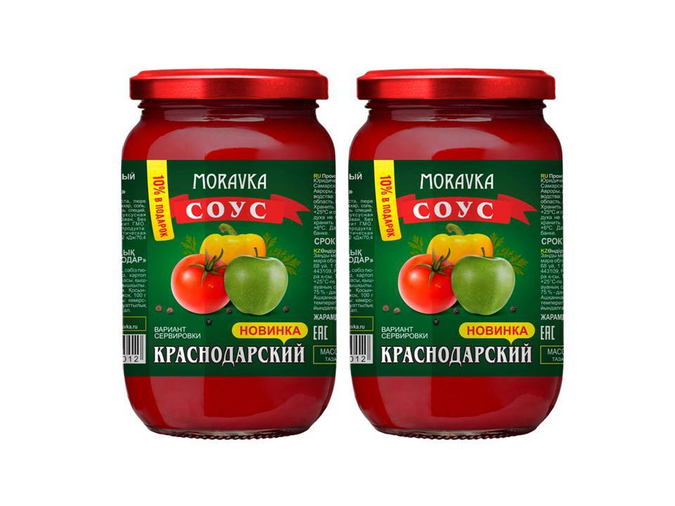 Соус томатный со специями MORAVKA Краснодарский, 750 г (2 шт. по 750 г ...