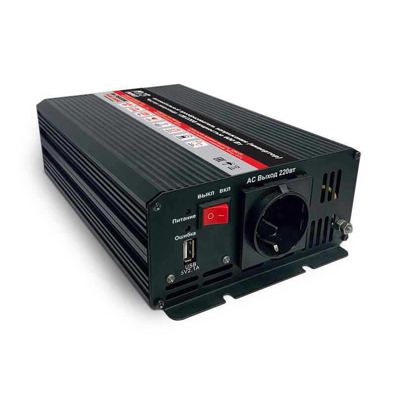 Автомобильный инвертор 12/220V AVS IN-PS600W (Чистая синусоида) A07977S ...