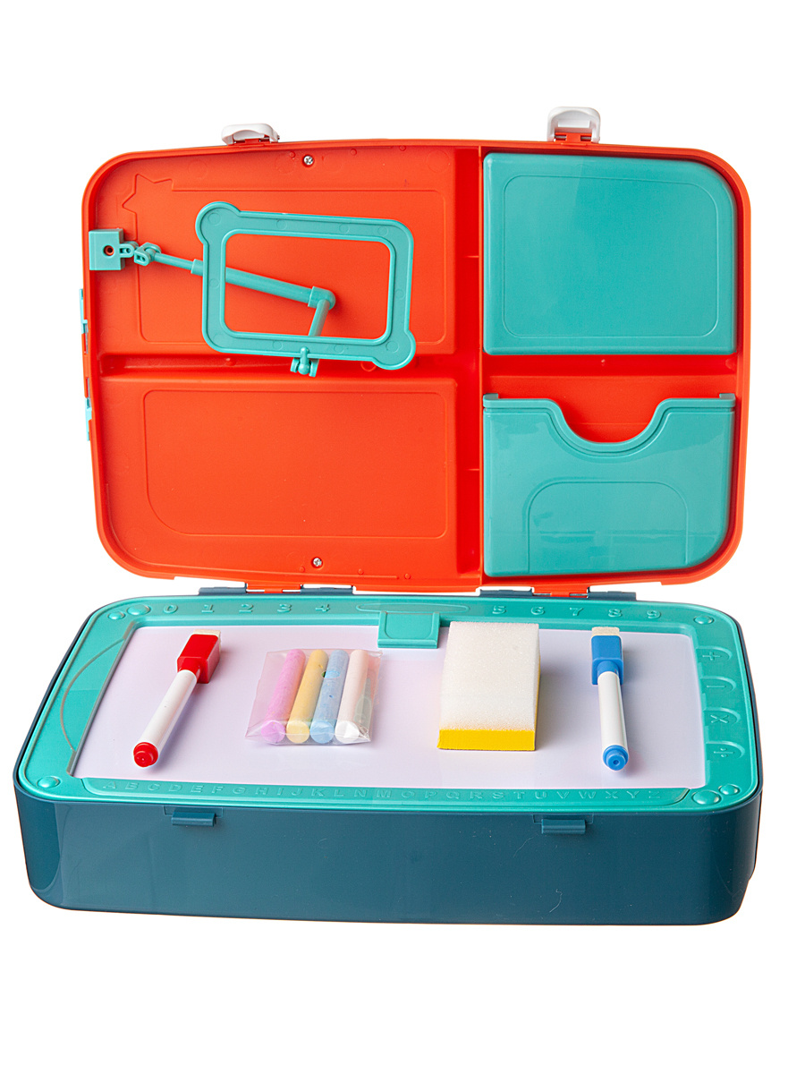 Набор для рисования Junfa Юный художник в чемоданчике-ранце, оранжево-голубой — купить в ...