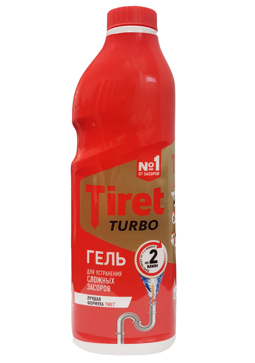 TIRET TURBO Гель для удаления засоров в канализационных трубах 1 литр ...