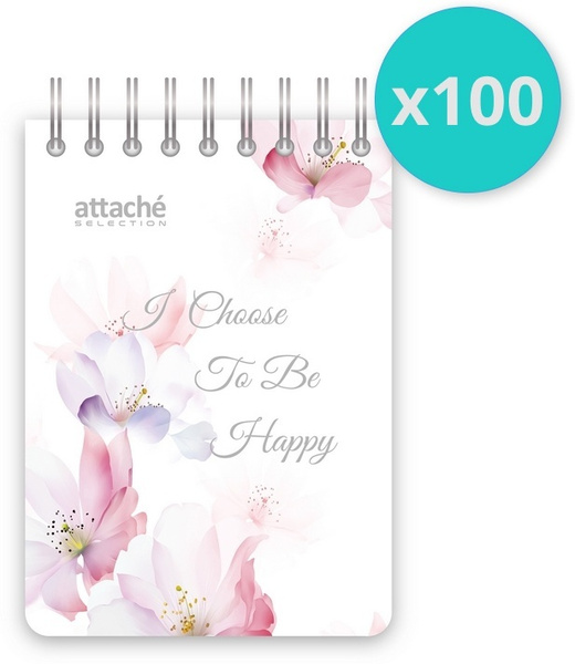 Блокнот Attache Selection Flower Dreams I Choose, на спирали, в клетку, формат A7, 1139942 ...