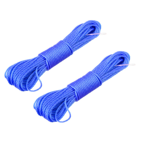 Веревка капроновая для сушки белья 3ммх15м синяя комплект 2 штуки ...