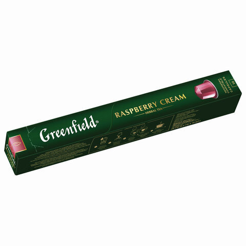 Чай в капсулах GREENFIELD Raspberry Cream, травяной, гибискус и малина ...