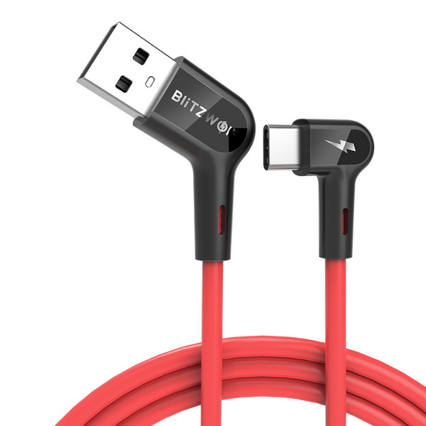 Кабель USB Type-C, USB 2.0 BlitzWolf BW-AC1 5V 3A Right Angle USB A to ...