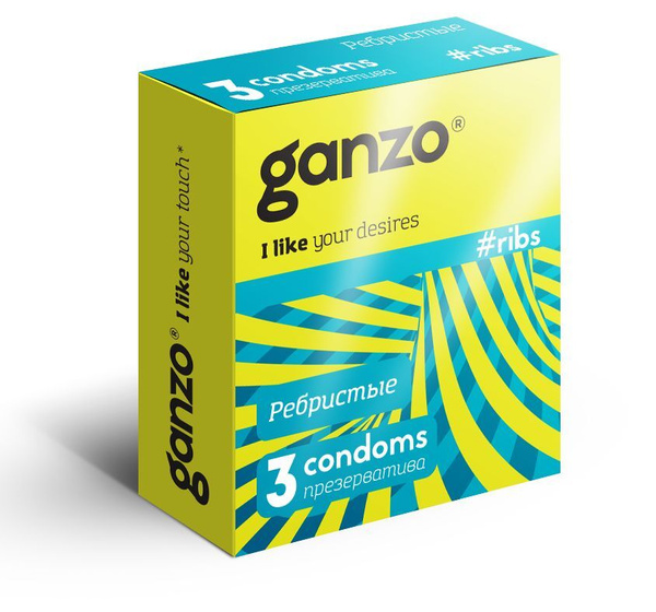 Ganzo Презервативы с ребристой структурой Ganzo Ribs - 3 шт. купить на ...