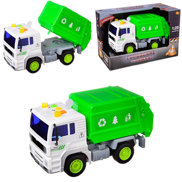 Машинка Junfa М 1:20, "Мусоровоз", инерция, свет, звук 24х12х15,5 см (C-00451) - купить с ...