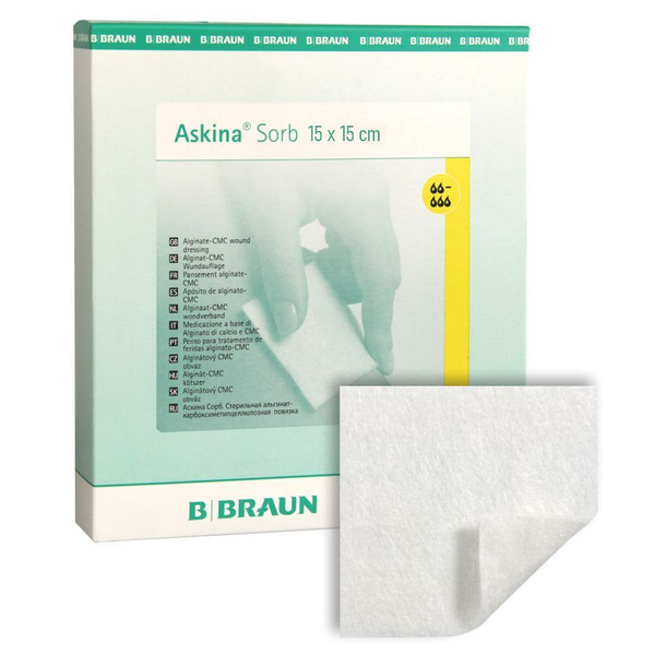 Аскина Сорб 15 х 15 см 2шт стерильная альгинатная гидроколлоидная ...