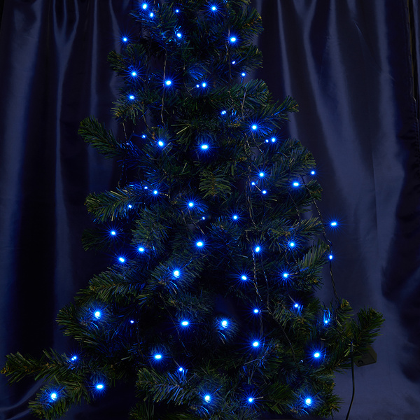 Светодиодная гирлянда новогодняя для дома Линейная / 4 м синий / Feron ...