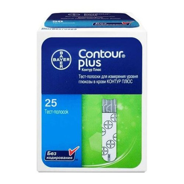 Тест-полоски Контур Плюс (Contour Plus) №25 (10.2024) - купить с ...
