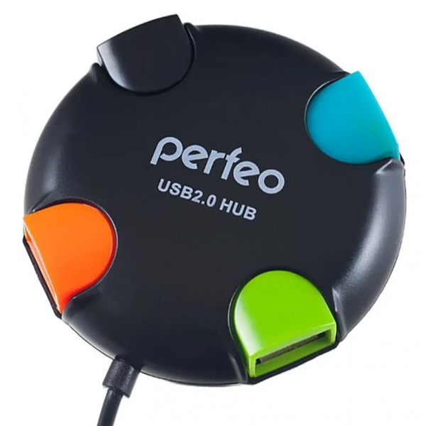 Хаб USB 4 порт Perfeo PF-VI-H020 black PF_4283 - купить с доставкой по выгодным ценам в интернет ...