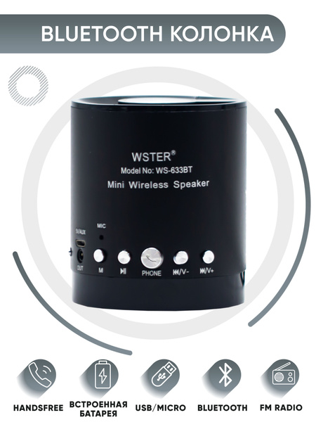 Беспроводная колонка WSTER WS-633 - купить по доступным ценам в ...