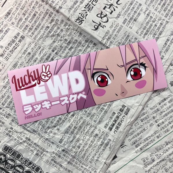 Наклейки на авто,JDM slap sticker, Lucky lewd anime, 19x6.5 - купить по ...