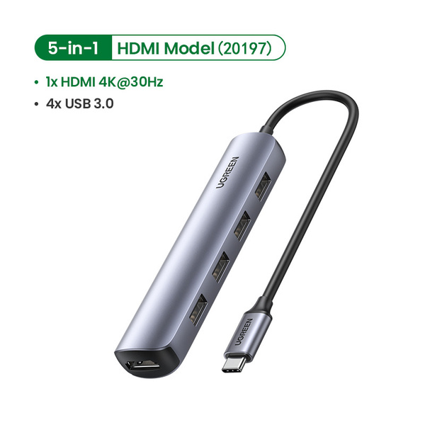 Ugreen Usb C Hub 4k 60 Гц Usb Type C 3 1 к Hdmi Rj45 Pd 100 Вт Usb 3 0