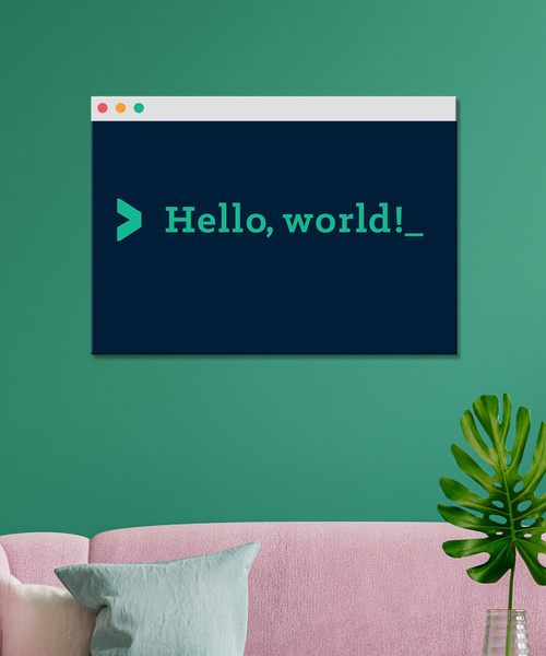 Картина на холсте для интерьера - "программист, Hello world (9) 40х60" - купить по низкой цене в ...